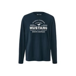 Tchibo - Longsleeve &raquo;Mustang&laquo; - Herren - Gr. S - blau/print