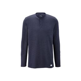 Tchibo - Henley-Langarmshirt - Herren - Gr. M - wei&szlig;/gestreift