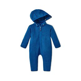 Tchibo - Strickfleece-Einteiler mit Kapuze mit recyceltem Material - Baby - Gr. 50/56 - blau