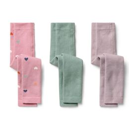 Tchibo - 3 Kinder-Frottee-Thermoleggings - M&auml;dchen - Gr. 110/116 - rosa
