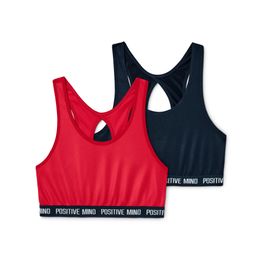 Tchibo - 2 Sportbustiers - M&auml;dchen - Gr. 146/152 - dunkelblau