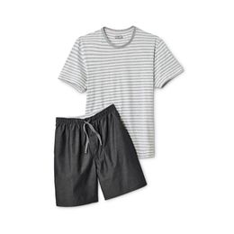 Tchibo - Shorty-Pyjama mit Chambray-Hose - Herren - Gr. XL - schwarz/gestreift