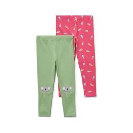 Tchibo - 2 Kinder-Leggings - Baby - Gr. 86/92 - gr&uuml;n/print