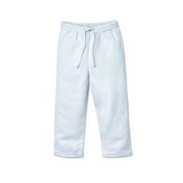 Tchibo - Baumwoll-Schlupfhose mit Leinen - Baby - Gr. 86/92 - hellblau/gestreift