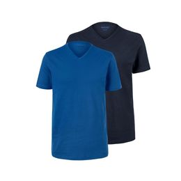 Tchibo - 2 T-Shirts mit V-Ausschnitt - Herren - Gr. S - dunkelblau