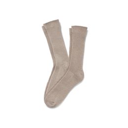 Tchibo - 2 Paar Rippsocken - Damen - Gr. 35-38 - hellbraun