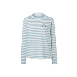 Tchibo - Gestreiftes Langarmshirt - Damen - Gr. L - hellblau/gestreift