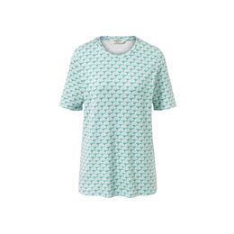 Tchibo - Interlock-Shirt - Damen - Gr. XL - wei&szlig;/print