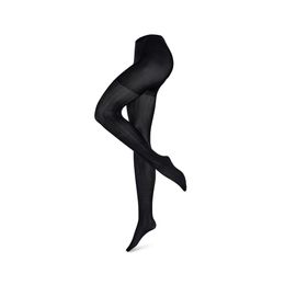 Strumpfhose mit Ajour-Muster - Damen - Gr. XL - schwarz