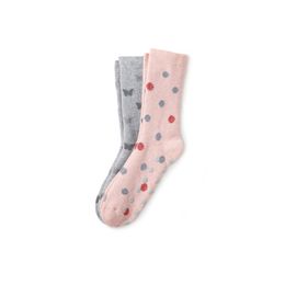 Tchibo - 2 Paar Damen-Stoppersocken - Damen - Gr. 35-38 - braun/gepunktet
