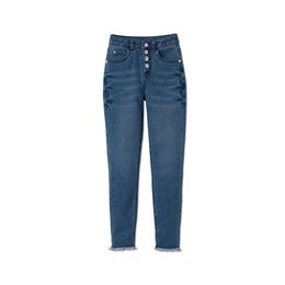 Tchibo - High-Waist-Jeans - M&auml;dchen - Gr. 134/140 - dunkelblau