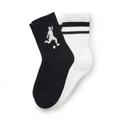 Tchibo - 2 Paar Tennissocken &raquo;Fu&szlig;ball&laquo; - Kinder - Gr. 27-30 - schwarz