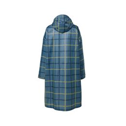 Tchibo - Regenponcho mit &Auml;rmeln - Damen - Gr. S/M - graublau/kariert