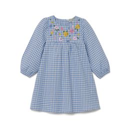 Tchibo - Kinder-Webkleid - M&auml;dchen - Gr. 122/128 - blau/kariert
