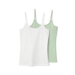 Tchibo - 2 Spaghetti-Hemdchen - Damen - Gr. L - hellgr&uuml;n