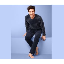Tchibo - Nicki-Pyjama - Herren - Gr. XXL - dunkelblau/gestreift