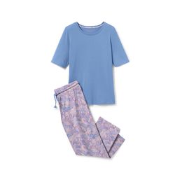 Tchibo - 7/8-Pyjama-Set - Damen - Gr. M - hellblau