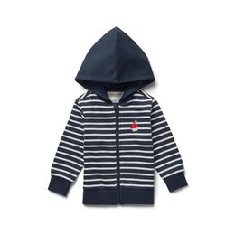 Tchibo - Kinder-Sweatjacke mit angerauter Innenseite - Baby - Gr. 86/92 - wei&szlig;/gestreift