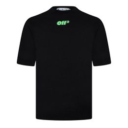 Off-White Off White - T-Shirt f&uuml;r Herren, Rundhalsausschnitt, Regul&auml;r (Schwarz/Fluoreszierendes Gr&uuml;n)
