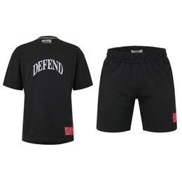 DFND London - "Defend" T-Shirt und Shorts f&uuml;r Herren (Schwarz)