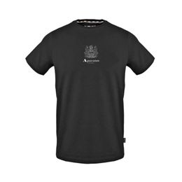 Aquascutum - T-Shirt f&uuml;r Herren, Rundhalsausschnitt, Regul&auml;r (Schwarz)