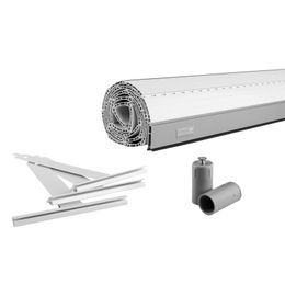 Schellenberg Rolladenpanzer Set PVC Maxi, 120 x 140 cm, f&uuml;r 60 mm Stahlrohrwellen, inkusive Rolladen Aufh&auml;ngefeder, Alu-Endleiste, Rolladenstopper, wei&szlig;