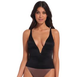 MAGIC BODYFASHION Shape-Top "Gloss Low Plunge Top" in Schwarz - 66% | Gr&ouml;&szlig;e S | Damen-dessous