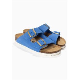 BACKSUN Leder-Pantoletten "Bali" in Blau - 62% | Gr&ouml;&szlig;e 36 | Damen-pantoletten