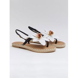 Bellucci Zehensandalen in Schwarz/ Wei&szlig; - 68% | Gr&ouml;&szlig;e 36 | Damen-sandalen