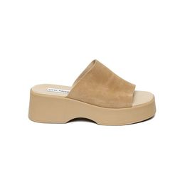 Steve Madden Leder-Pantoletten in Beige - 43% | Gr&ouml;&szlig;e 38 | Damen-pantoletten