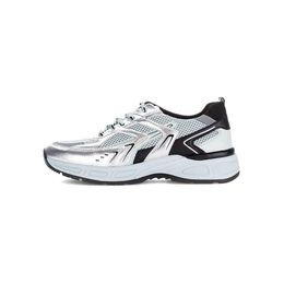 Gabor Leder-Sneakers in Schwarz/ Wei&szlig;/ Silber - 61% | Gr&ouml;&szlig;e 36 | Damen-sneakers