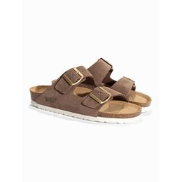 Sunbay Leder-Pantoletten "Trefle" in Taupe - 53% | Gr&ouml;&szlig;e 41 | Damen-pantoletten