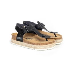 Sunbay Leder-Zehentrenner "Yarrow" in Schwarz - 61% | Gr&ouml;&szlig;e 40 | Damen-sandalen
