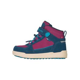 Trollkids Leder-Wanderboots "Gryllefjord Mid Cut" in Beere/ Blau - 75% | Gr&ouml;&szlig;e 32 | Kinder-outdoor-sport-schuhe