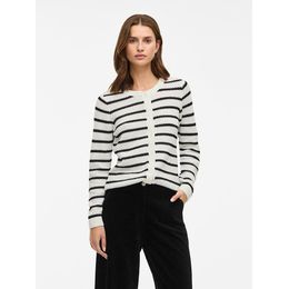 Vila Cardigan "Vidalo" in Wei&szlig;/ Schwarz - 47% | Gr&ouml;&szlig;e XXL | Damen-pullover-cardigans