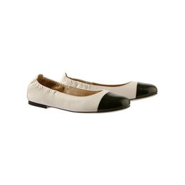 H&ouml;gl H&ouml;gl Leder-Ballerinas in Schwarz/ Creme - 56% | Gr&ouml;&szlig;e 38,5 | Damen-ballerinas