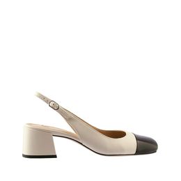H&ouml;gl H&ouml;gl Leder-Slingpumps in Creme/ Schwarz - 56% | Gr&ouml;&szlig;e 38,5 | Pumps