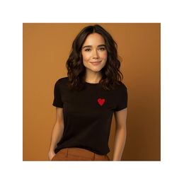 WOOOP Shirt "Little Heart" in Schwarz - 51% | Gr&ouml;&szlig;e L | Damen-tops