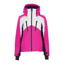 Peak Mountain Ski-/ Snowboardjacke "Acharme" in Pink/ Wei&szlig; - 76% | Gr&ouml;&szlig;e L | Damen-outdoorjacken