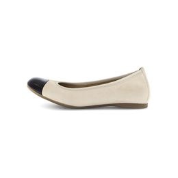 Gabor Leder-Ballerinas in Creme/ Schwarz - 54% | Gr&ouml;&szlig;e 39 | Damen-ballerinas