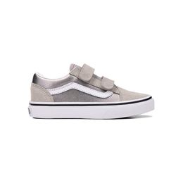 Vans Leder-Sneakers "Old Skool V" in Grau/ Silber - 47% | Gr&ouml;&szlig;e 31 | Kindersneakers