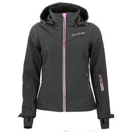 Peak Mountain Softshelljacke "Amaleo" in Schwarz - 65% | Gr&ouml;&szlig;e M | Damen-outdoorjacken