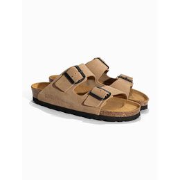 BACKSUN Leder-Pantoletten "Bali" in Beige - 63% | Gr&ouml;&szlig;e 38 | Damen-pantoletten