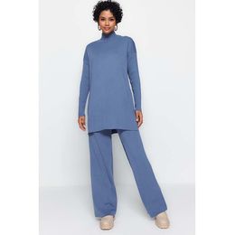 Trendyol 2tlg. Outfit in Blau - 61% | Gr&ouml;&szlig;e M | Damen-pullover-cardigans