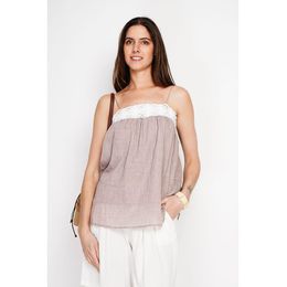 Le Jardin du Lin Leinen-Top in Beige - 63% | Gr&ouml;&szlig;e 42 | Damen-tops
