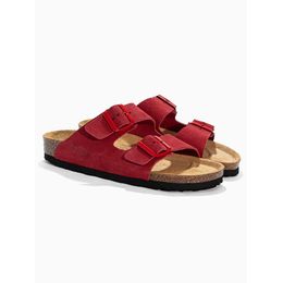 Sunbay Leder-Pantoletten "Trefle" in Rot - 64% | Gr&ouml;&szlig;e 36 | Damen-pantoletten