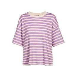 Herrlicher Shirt "Stinella" in Lila/ Wei&szlig; - 52% | Gr&ouml;&szlig;e L | Damen-tops