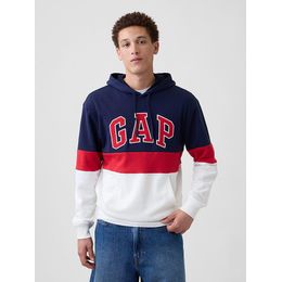 GAP Hoodie in Dunkelblau/ Rot/ Wei&szlig; - 58% | Gr&ouml;&szlig;e XL | Herren-sweatshirts-jacken