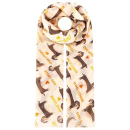 Zwillingsherz Schal "Dackel" in Beige/ Braun - (L)180 x (B)85 cm - 16% | Damen-schals-tuecher