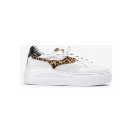 Unisa Leder-Sneakers in Wei&szlig;/ Hellbraun - 65% | Gr&ouml;&szlig;e 41 | Damen-sneakers
